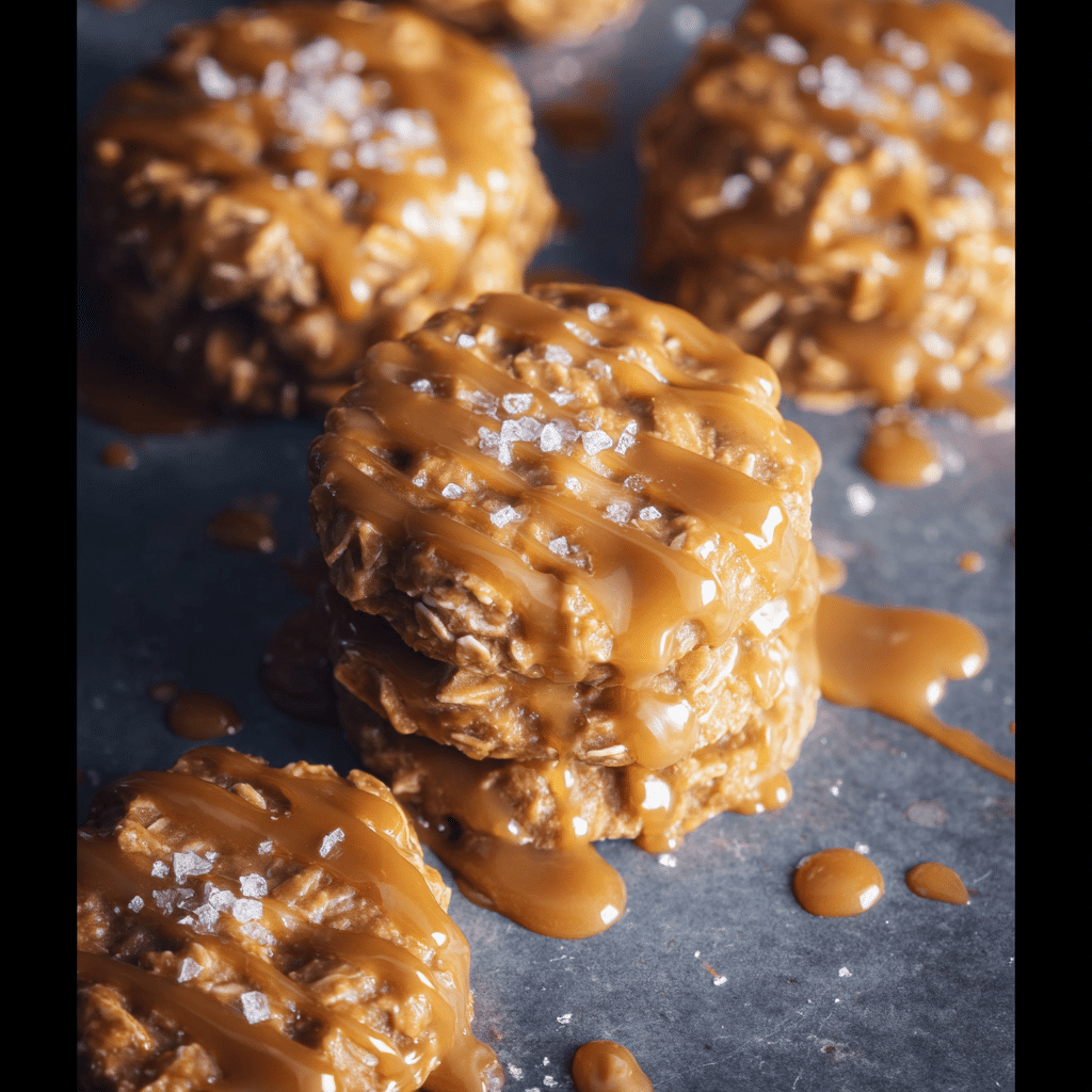 No Bake Salted Caramel Cookies