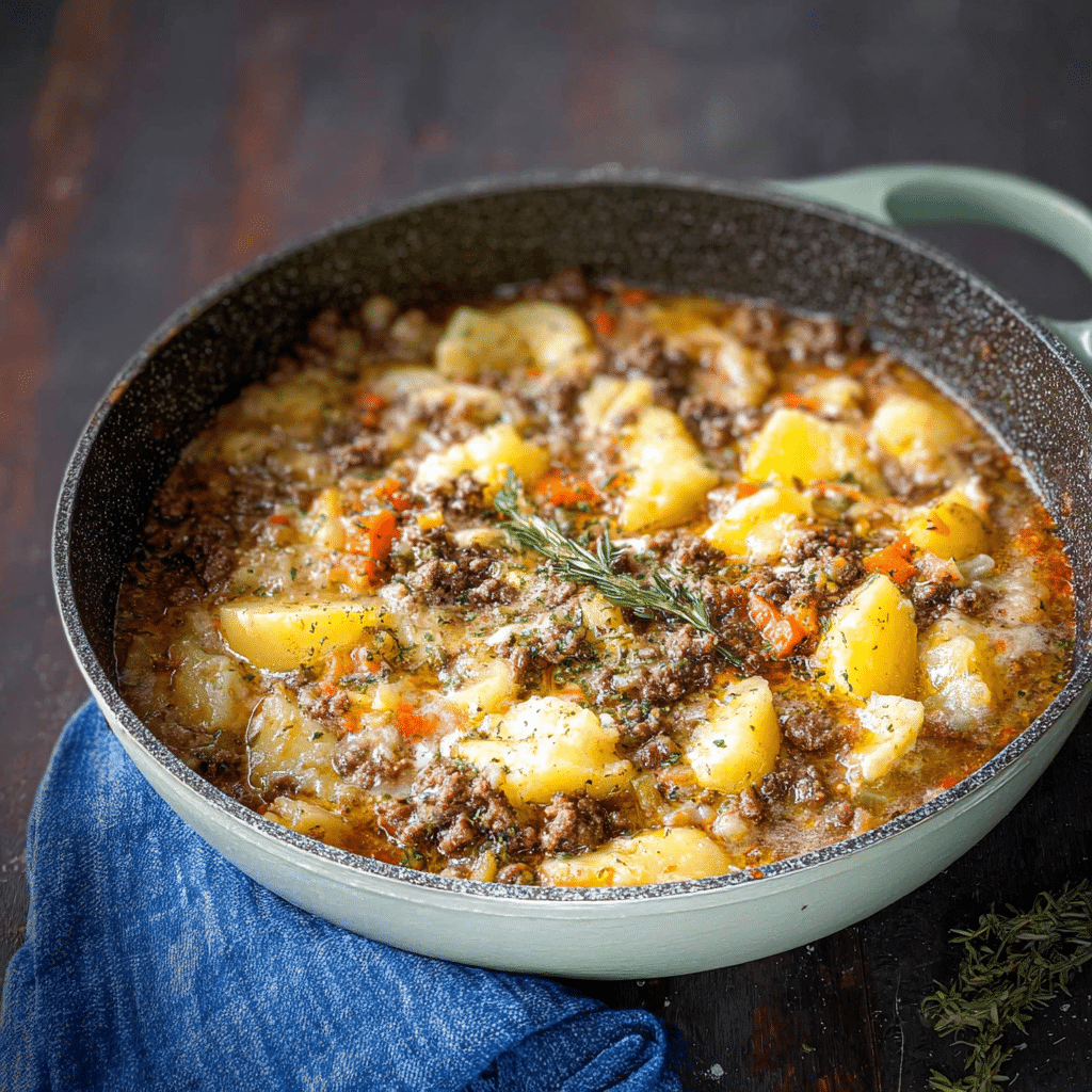 One Pot Ground Beef and Potatoes